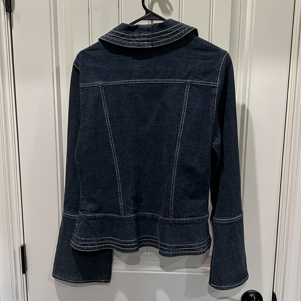 Noa Noa Danish Denim Fitted Jacket Stitch Details Hoo… - Gem